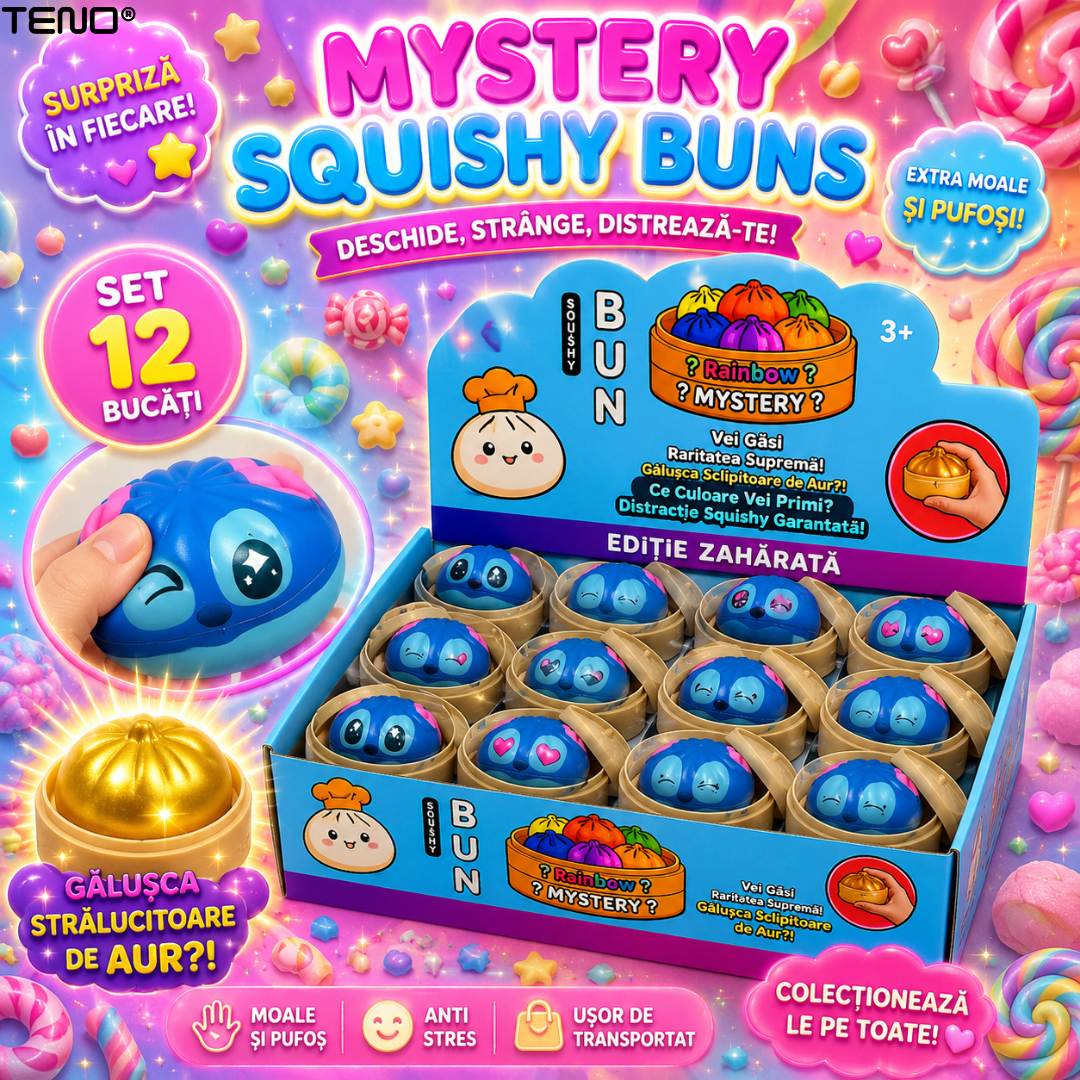 Jucarie Squishy TENO2852, Galuste Magice Colorate – set 12, Mystery Bo ...