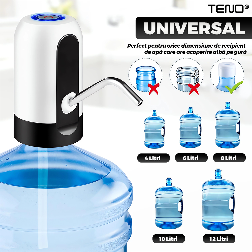 Dozator Electric de Apa Teno1568, pompa pentru bidon, touch control, i ...