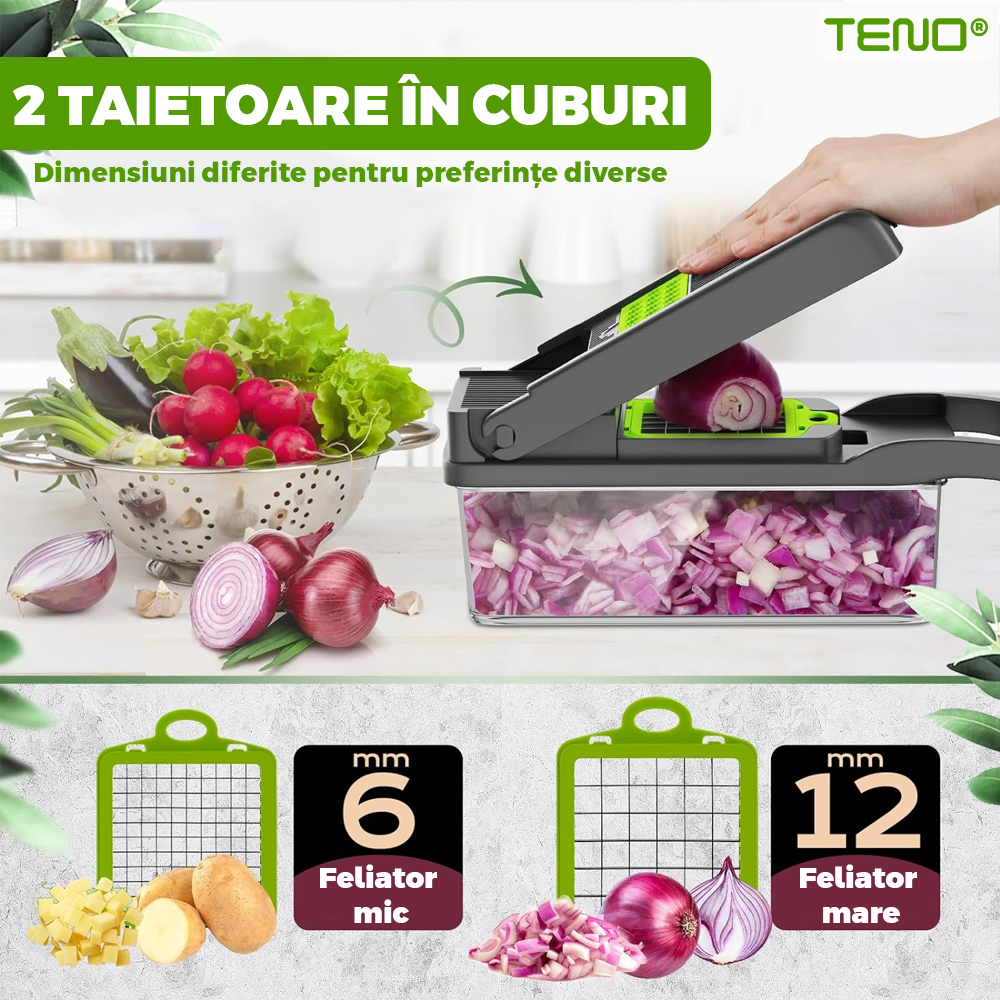 Feliator de Legume 13 in 1 Teno752, multifunctional, 8 taieturi, acces ...