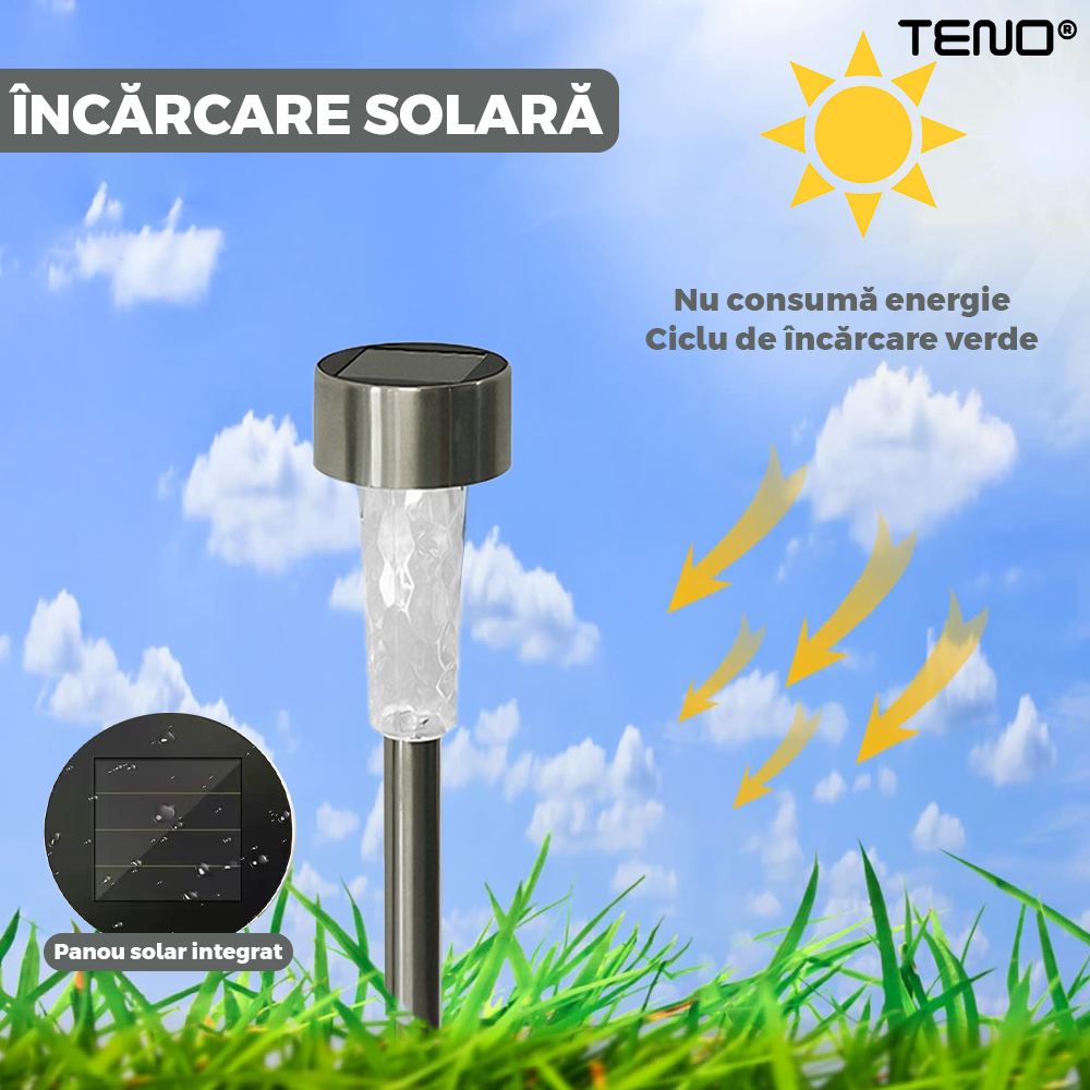 Set 10 Lampi Solare pentru Gradina Teno1119, tehnologie LED, pentru ex ...