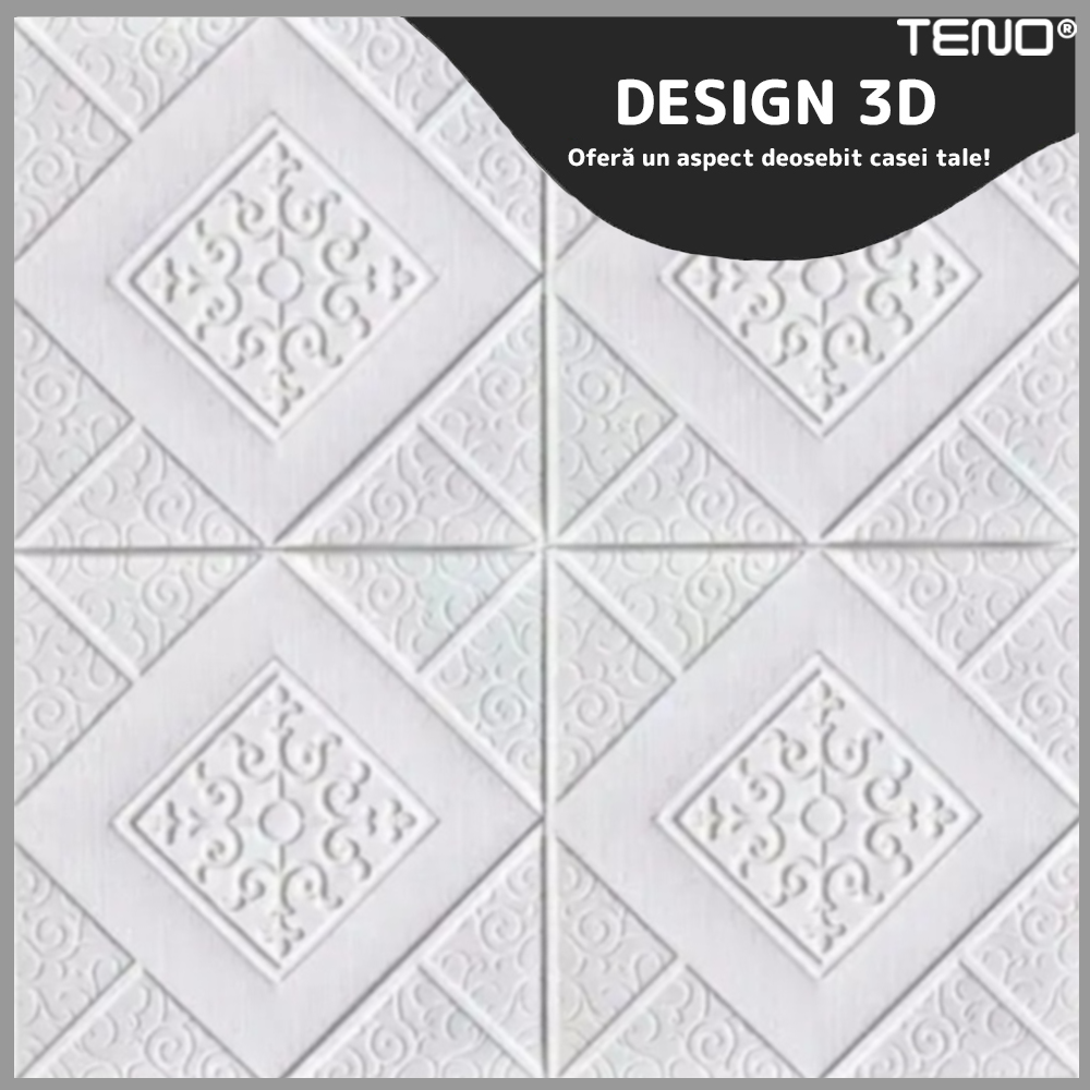 Set Tapet 3D Teno111, autoadeziv, perete/tavan, model floare, waterpro ...