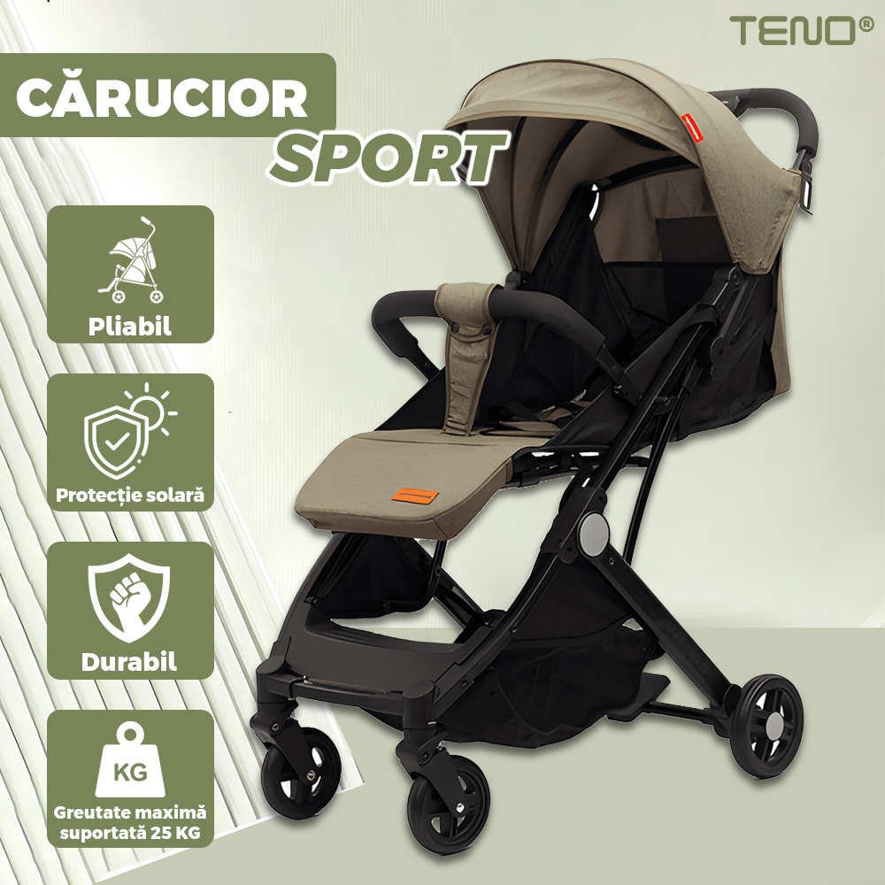 Carucior Sport pentru Bebeluși Teno2031, pliabil, usor de carat, sezut ...