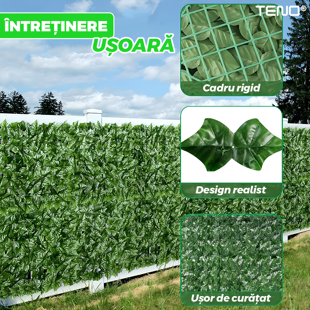 Plasa Artificiala de Iedera Teno1812, paravan pentru balcon, terasa, g ...