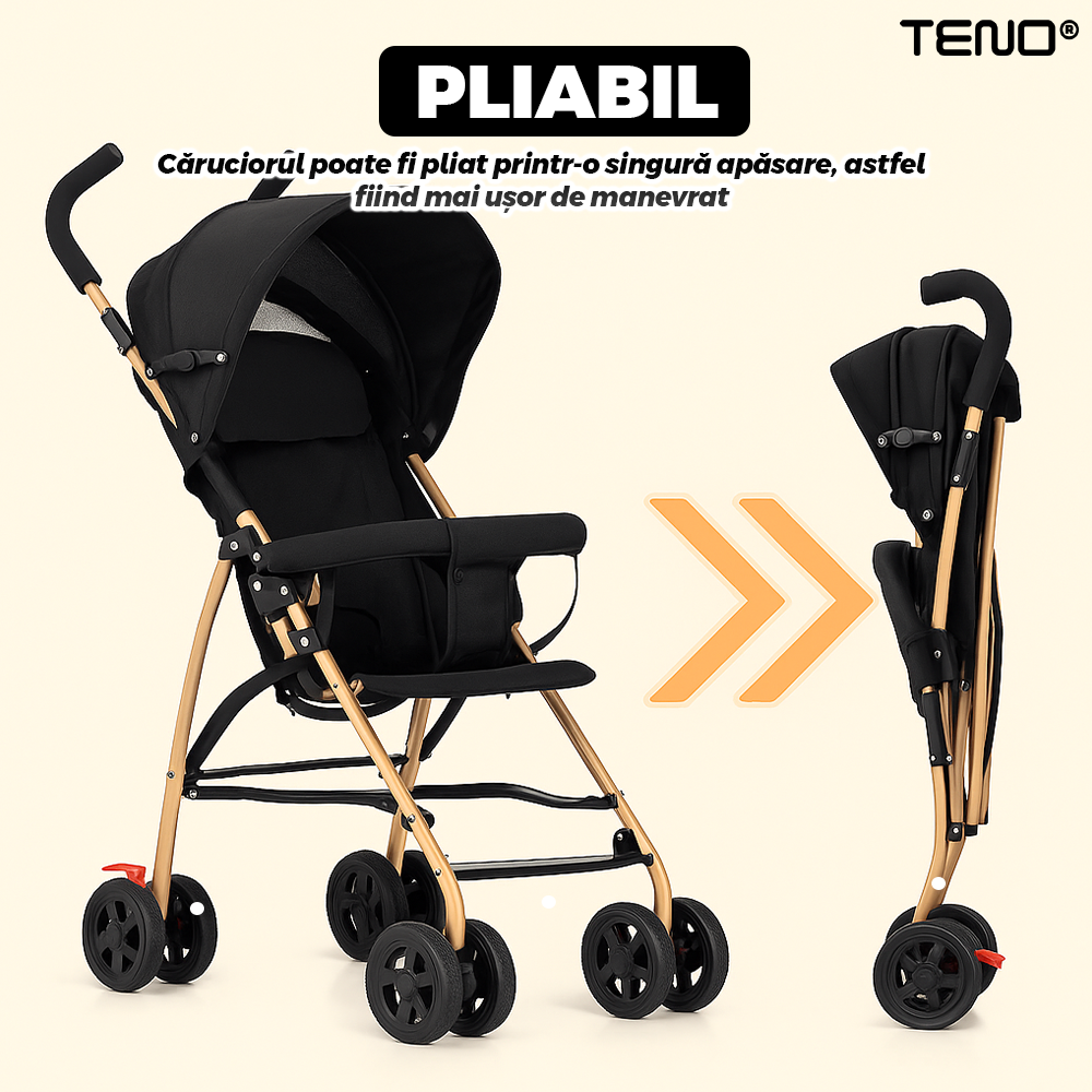 Carucior Sport pentru Bebeluși Teno2038, pliabil, usor de carat, spati ...